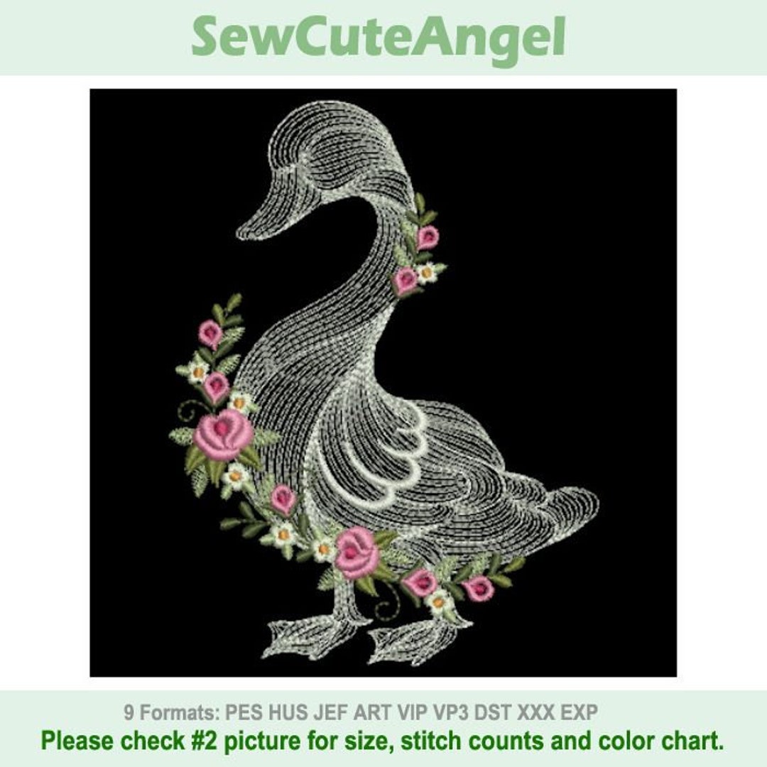 The Beauty of Whitework Goose - Machine Embroidery Designs Instant ...