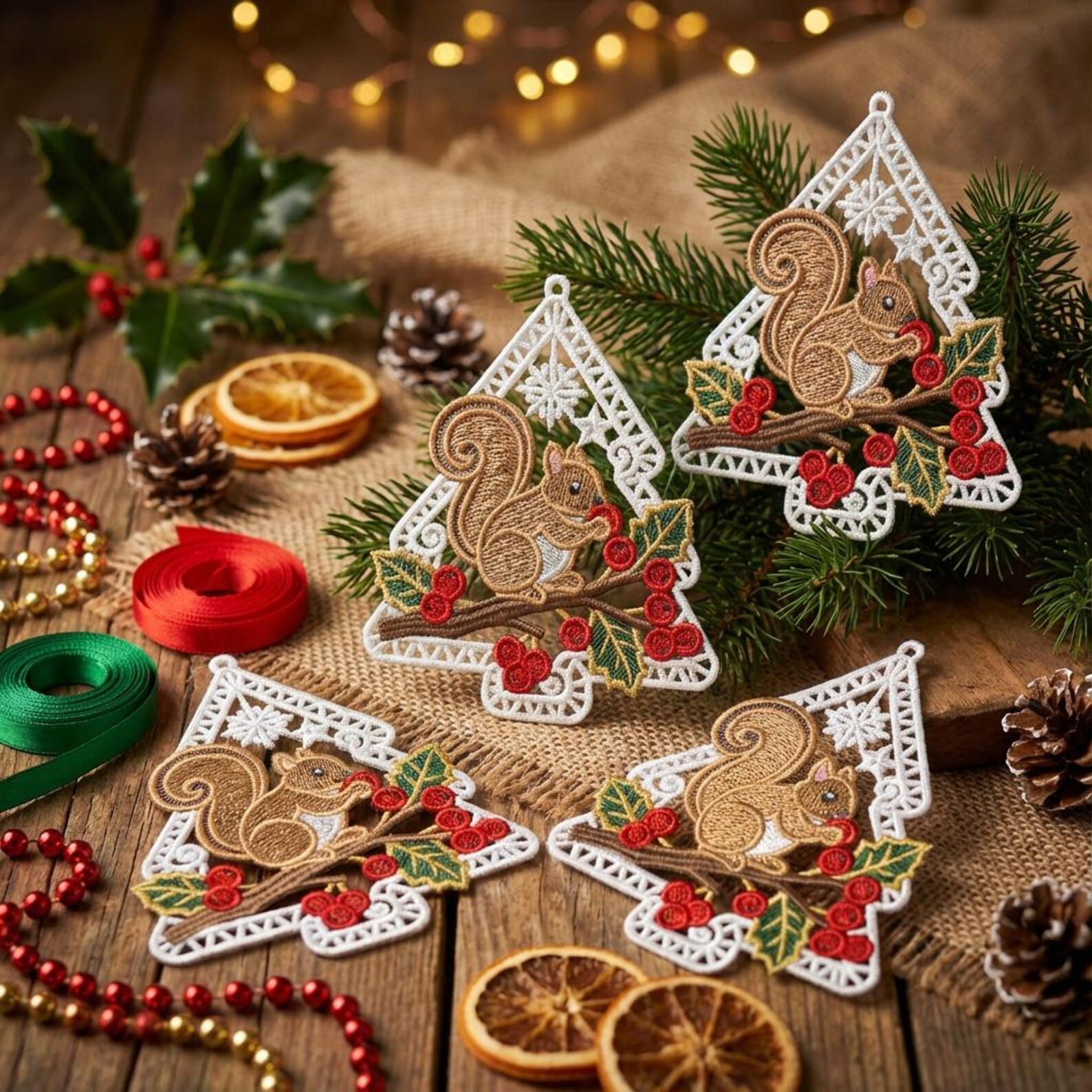 FSL Squirrel, Branch Beauty- Free Standing Lace Machine Embroidery ...