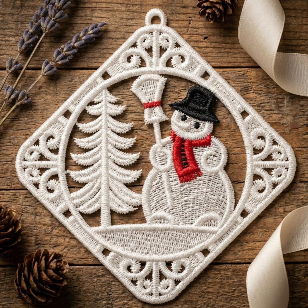 FSL Snowman Charm, Winter Wonderland - Free Standing Lace Machine ...