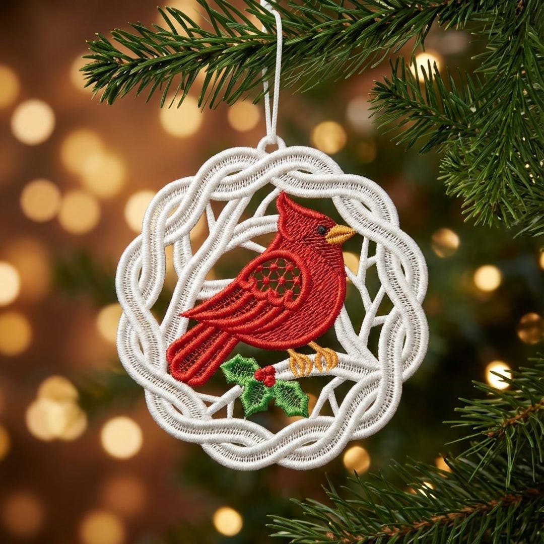 Scarlet Songbird, Holly Haven, Festive Feather - Free Standing Lace ...