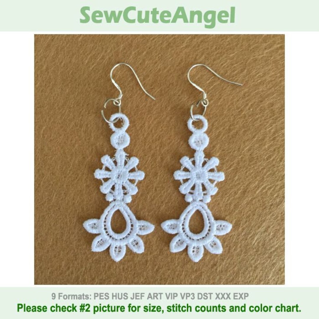 FSL Delicate Earrings - Free Standing Lace Machine Embroidery Designs ...
