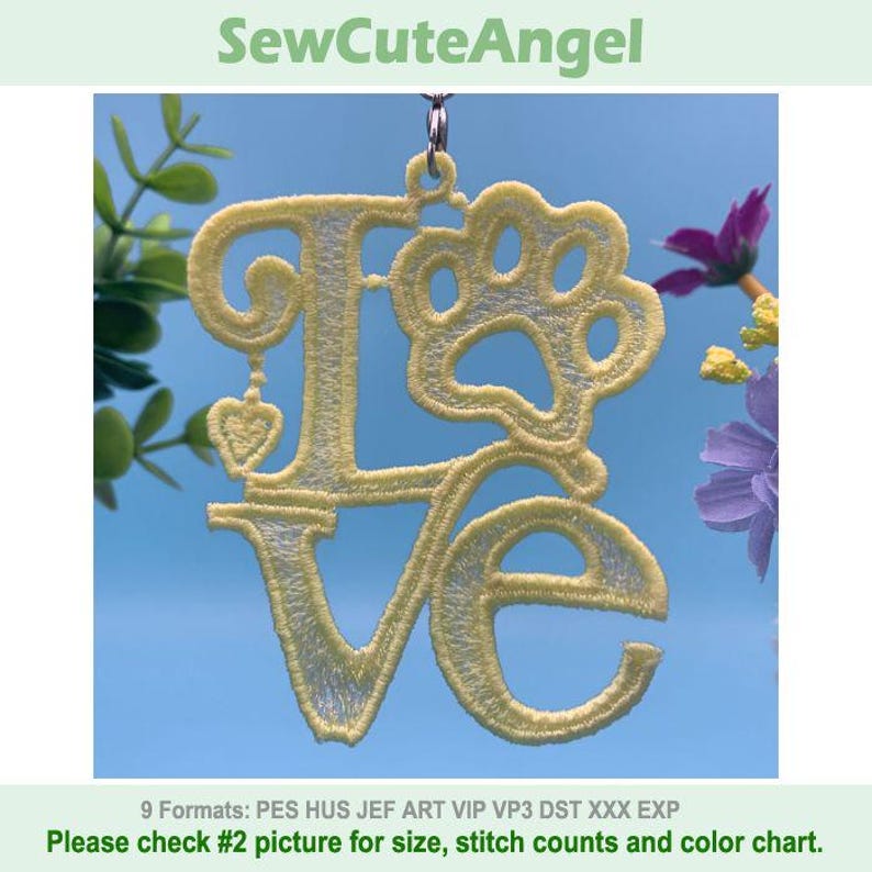 FSL I Love My Pet, Yellow Paw, Paw Print Jewelry - Free Standing Lace ...