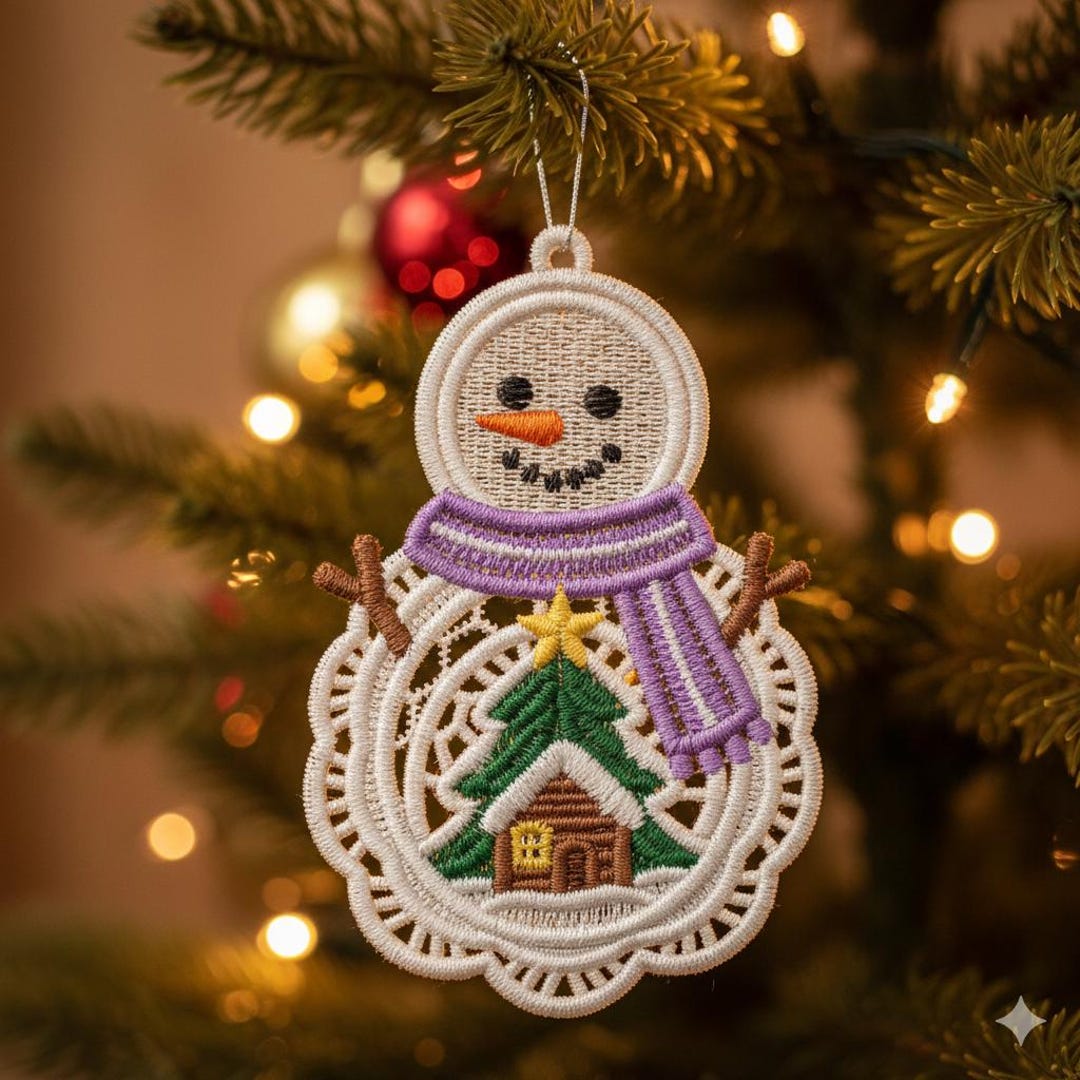FSL Winter Wonderland Snowman - Free Standing Lace Machine Embroidery ...