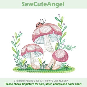 Mushrooms - Machine Embroidery Designs Instant Download 4x4 5x5 6x6 ...