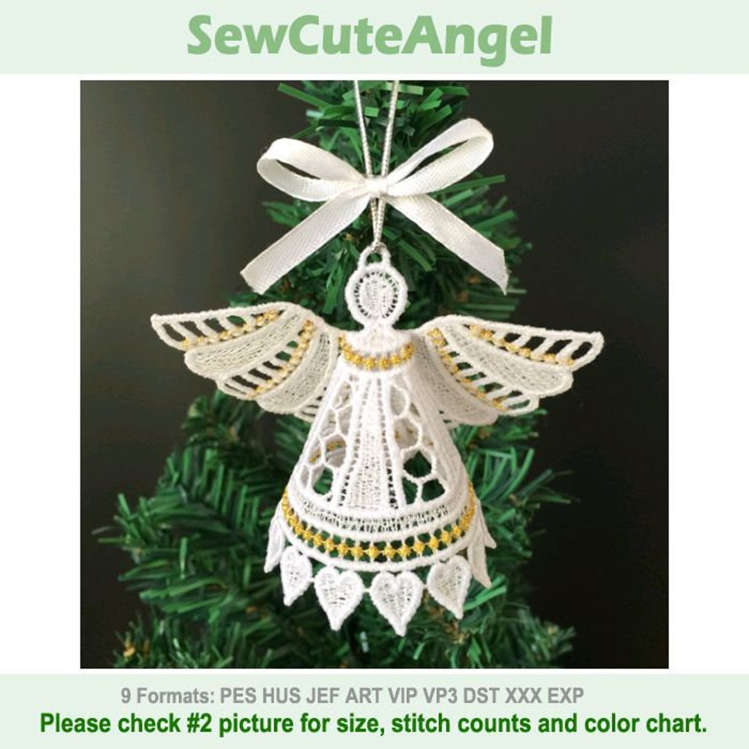 3D FSL Angel - Machine Embroidery Designs Instant Download 5x7 Hoop ...