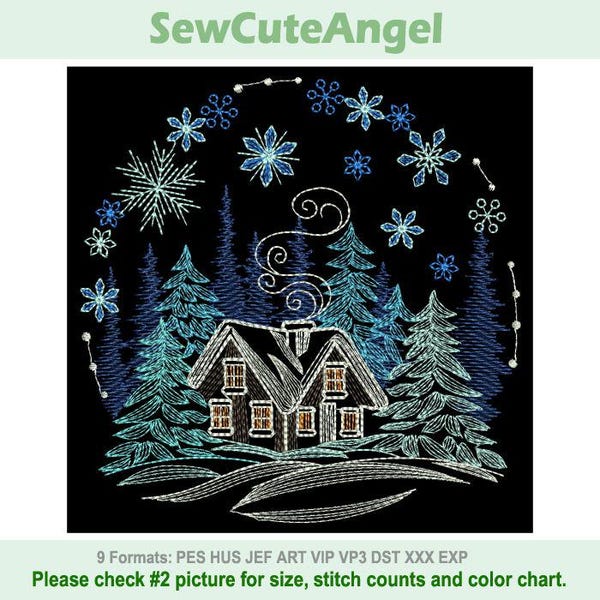 Cabin Embroidery - Etsy