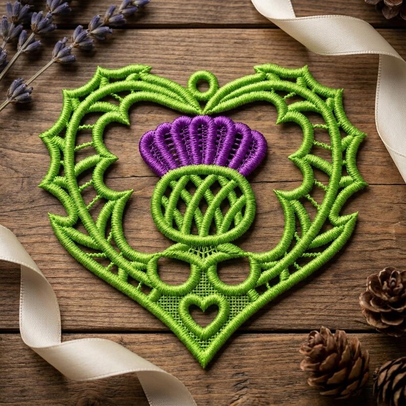 FSL Thistle Heart, Royal Thistle - Free Standing Lace Machine ...