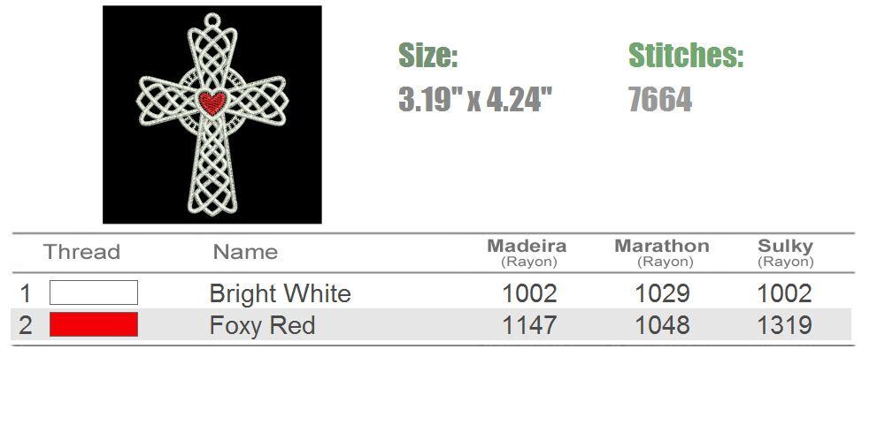 Sacred Love, Unity Symbol, Heart Cross - Free Standing Lace Machine ...