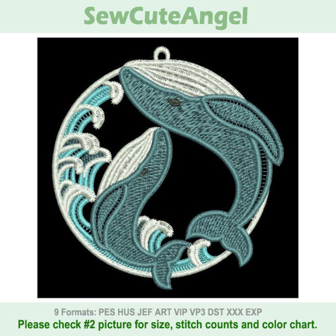 FSL Dolphin Circle, Ocean Waves, Playful Dolphin - Free Standing Lace ...