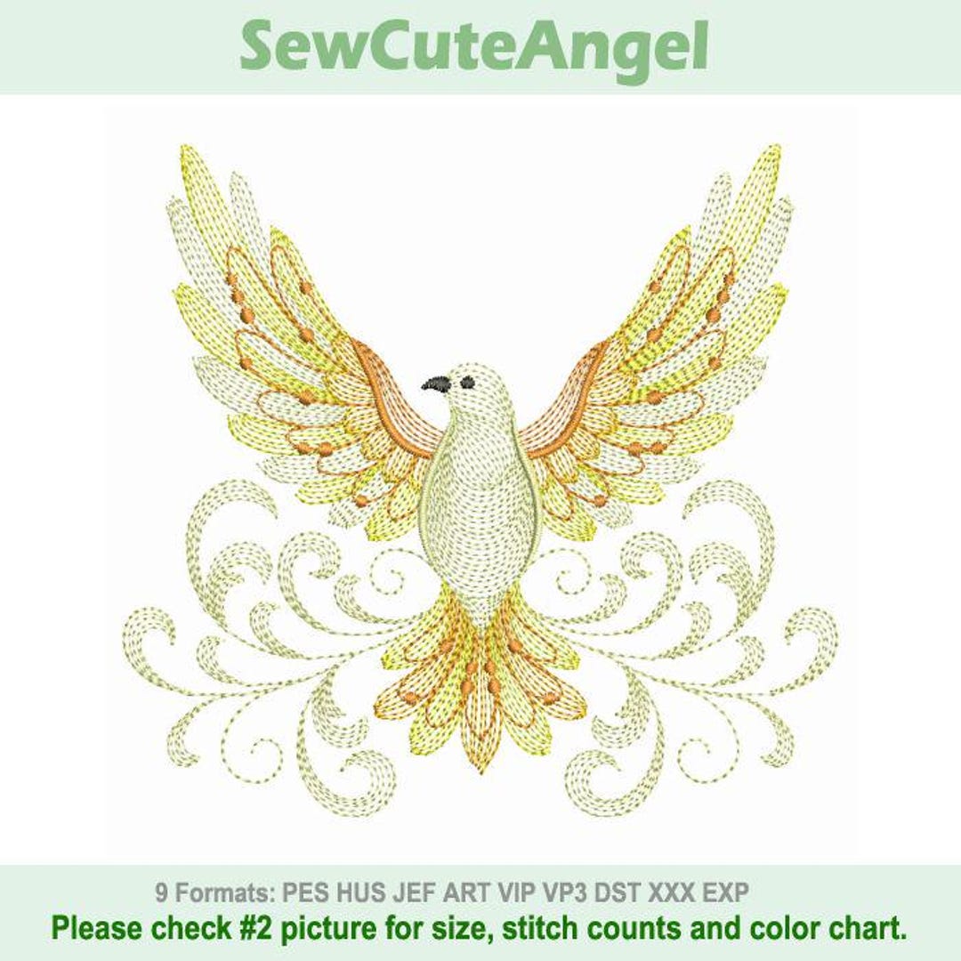 Dove - Machine Embroidery Designs Instant Download 4x4 5x5 6x6 Hoop ...