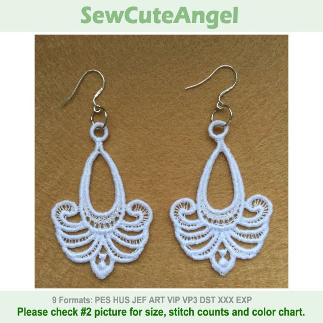 FSL Delicate Earrings - Free Standing Lace Machine Embroidery Designs ...