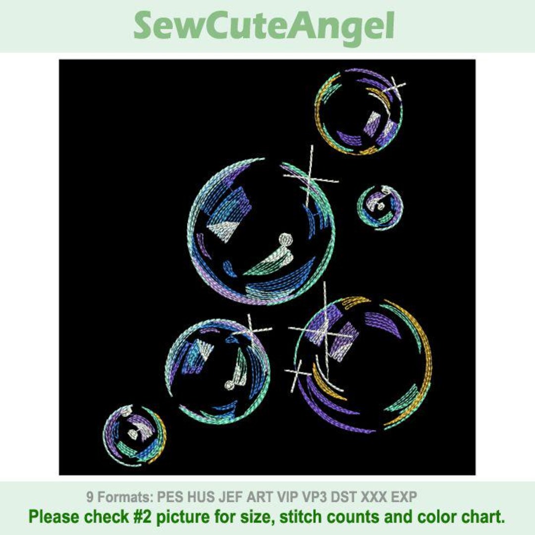 Bubble Burst, Shimmering Spheres, Midnight Magic - Machine Embroidery ...