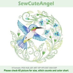 Vintage Hummingbird Machine Embroidery Design Embroidery - Etsy