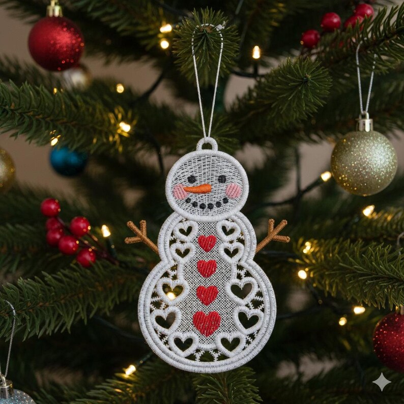 FSL Heartfelt Snowman - Free Standing Lace Machine Embroidery Designs ...