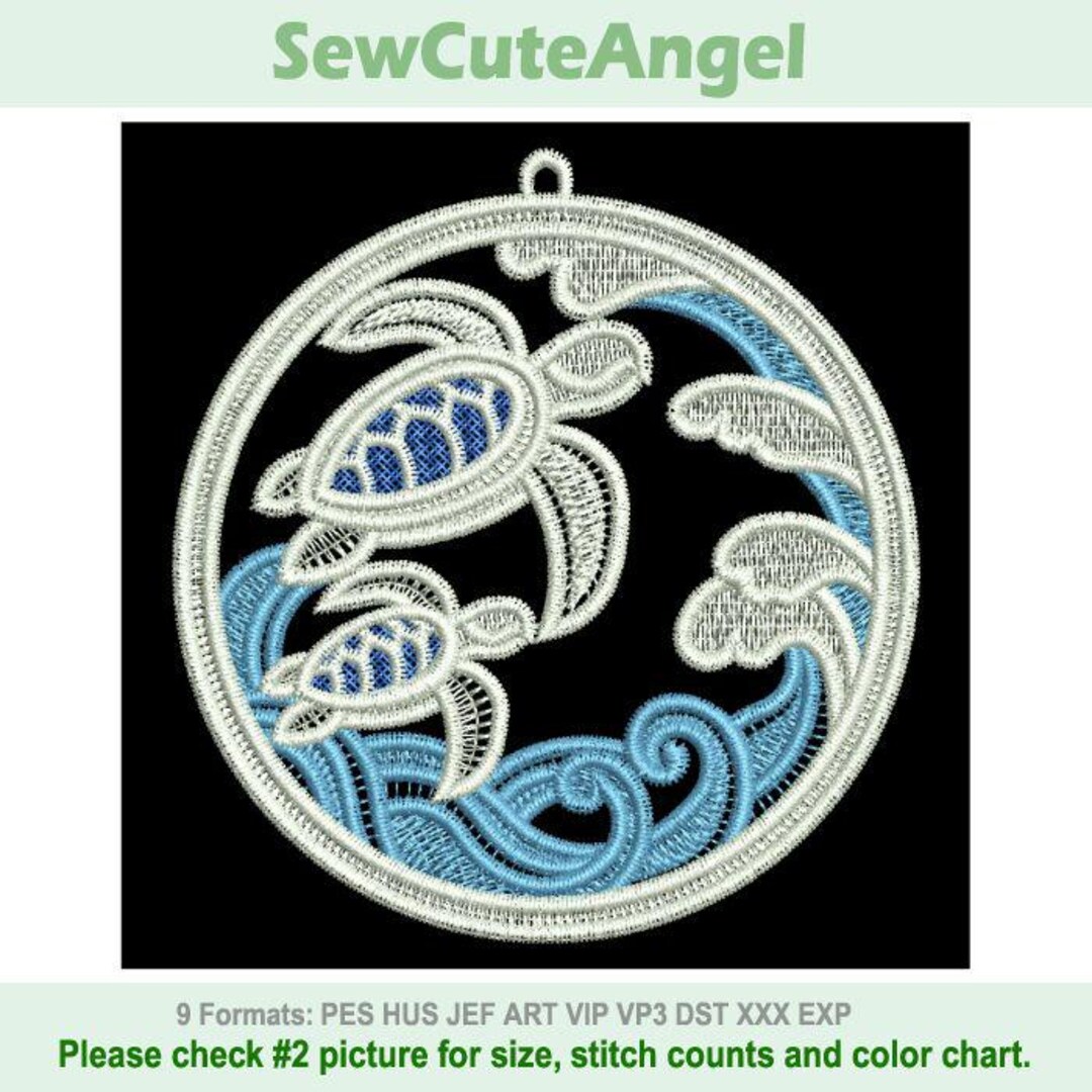 FSL Turtle Circle, Oceanic Round, Sea Creature - Free Standing Lace ...
