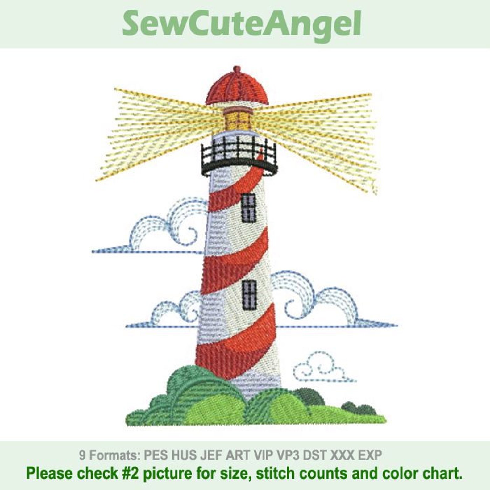 Lighthouse - Machine Embroidery Designs Instant Download 4x4 Hoop ...