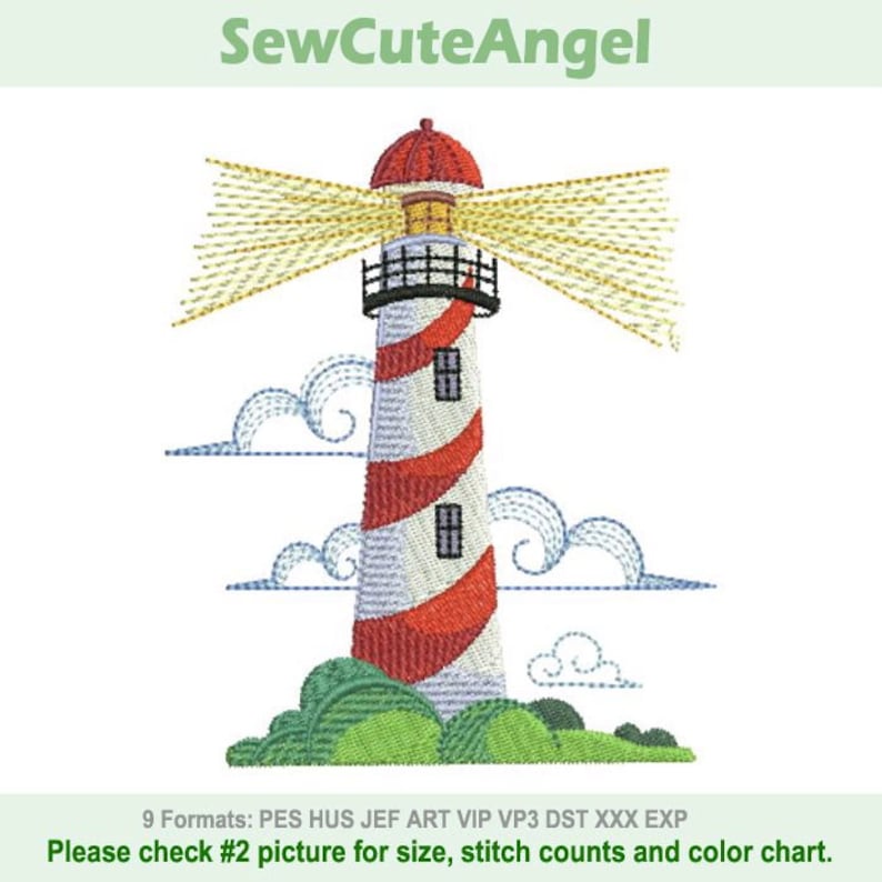 Lighthouse - Machine Embroidery Designs Instant Download 4x4 Hoop ...