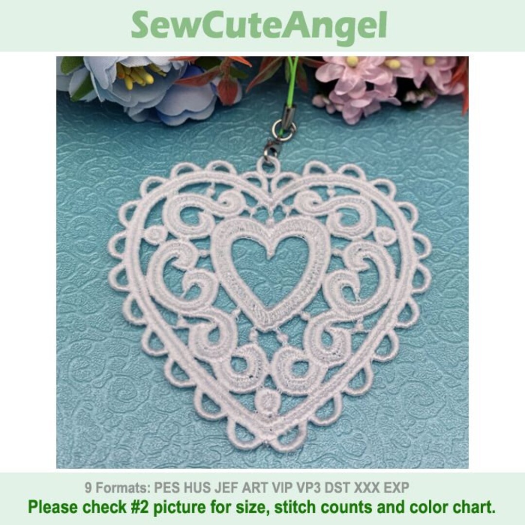 FSL Sweet Heart - Free Standing Lace Machine Embroidery Designs Instant ...
