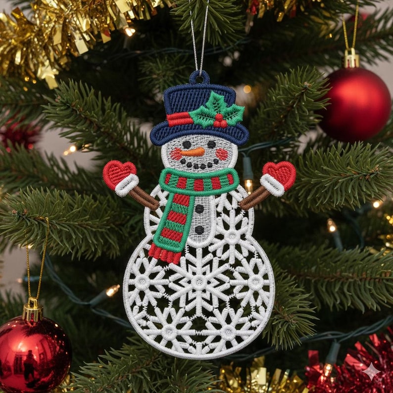 FSL Winter Wonderland Snowman - Free Standing Lace Machine Embroidery ...