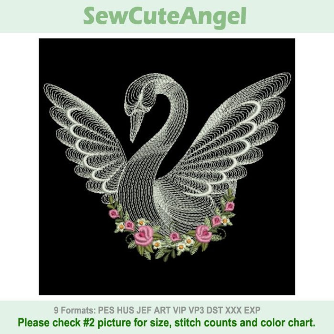 The Beauty of Whitework - Swan - Machine Embroidery Designs Instant ...