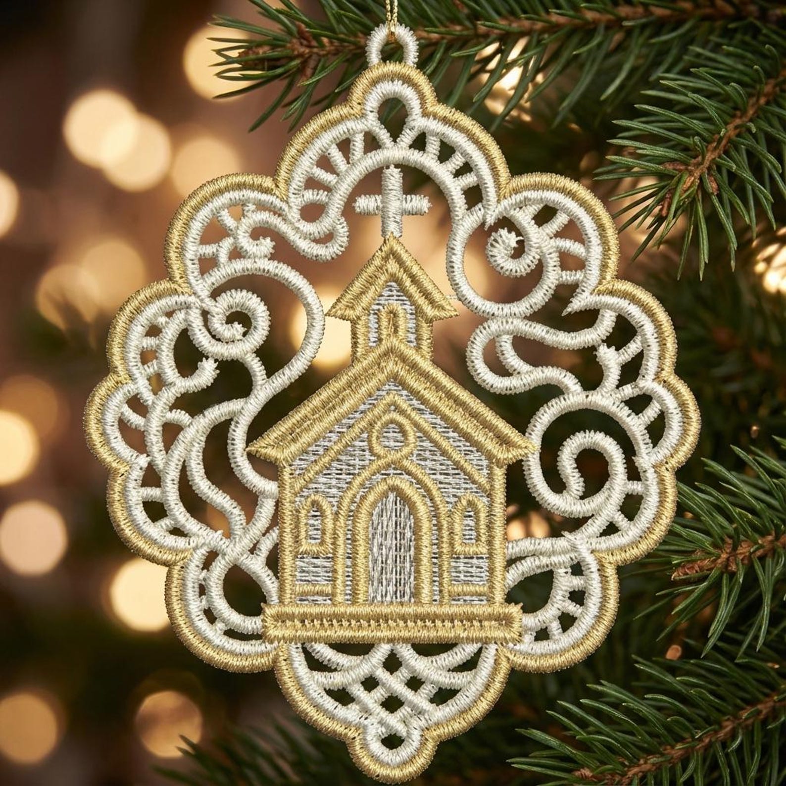 FSL Church Ornament - Free Standing Lace Machine Embroidery Designs ...