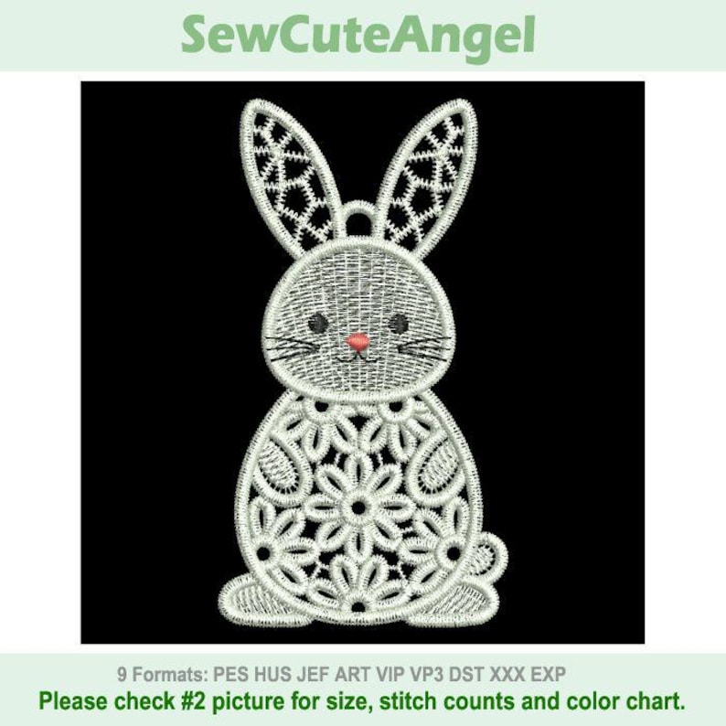 FSL Rabbit - Free Standing Lace Machine Embroidery Designs Instant ...