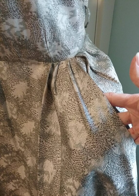 1950s 50s Silver Metallic party dress with rhinestone… - Gem