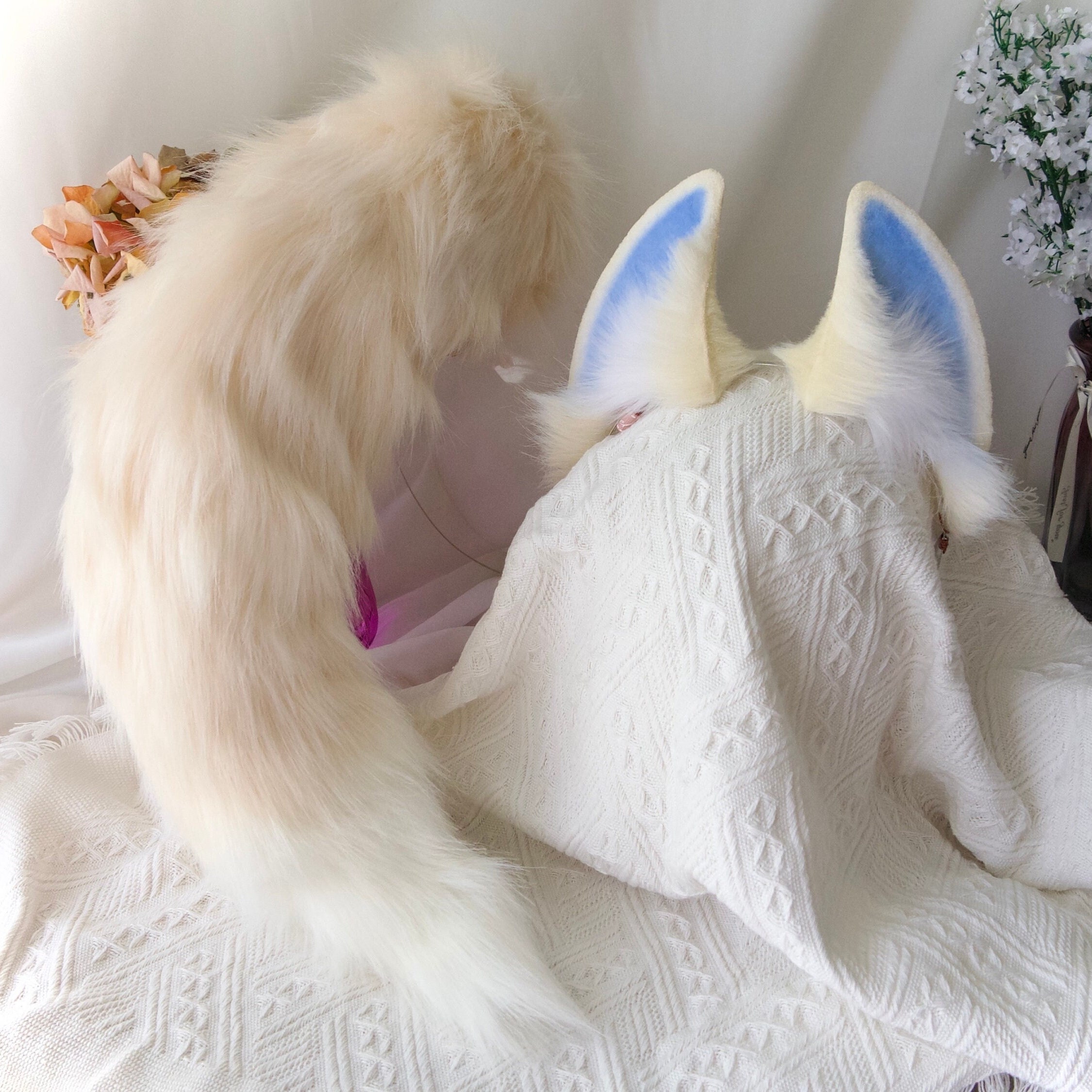 Fuwawa Ears and Tail Set Fuwawa Abyssgard Virtual Youtuber Cosplay - Etsy