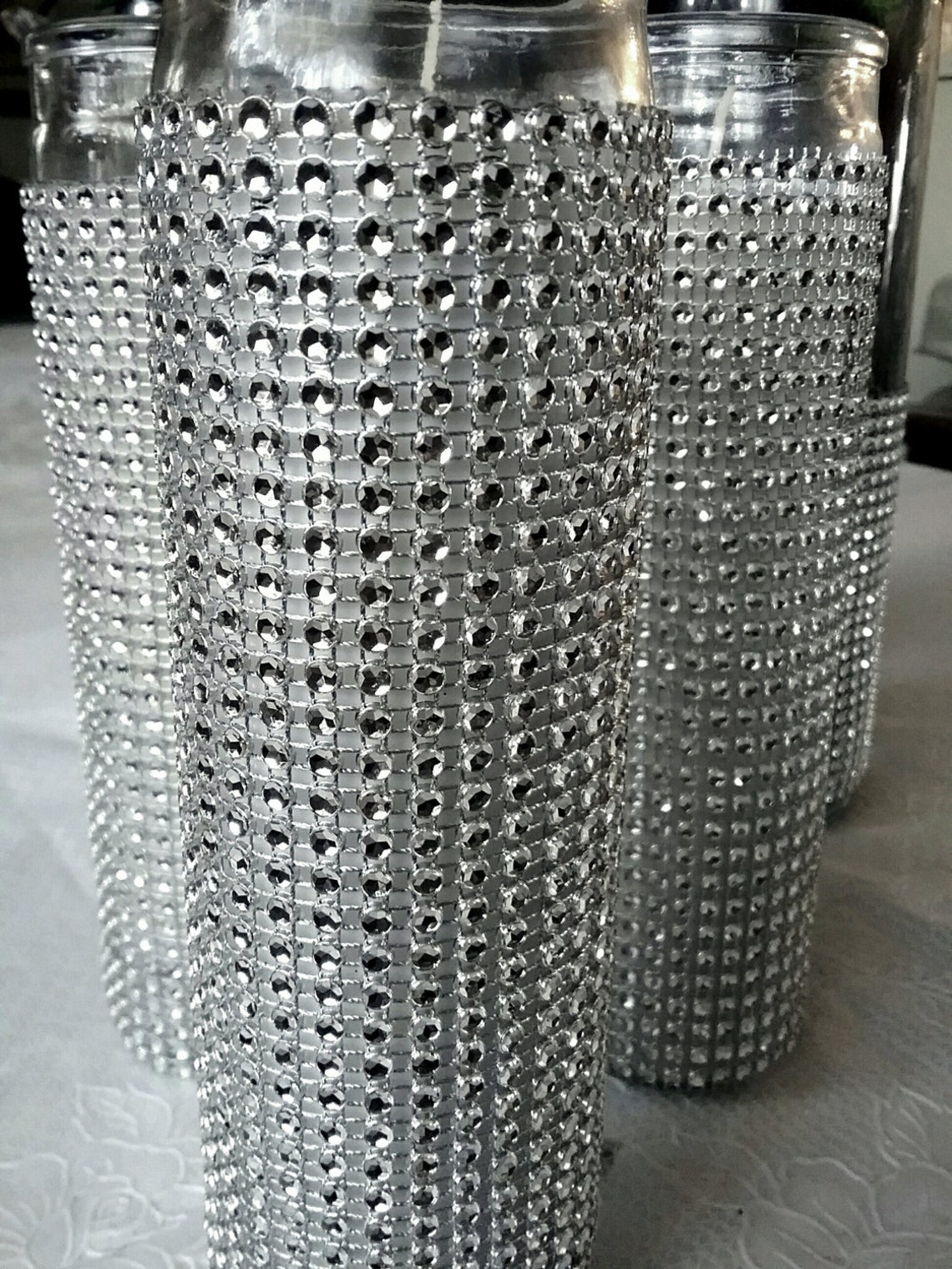 3 Bling Centerpiece Candles Sparkle 3 Piece Candle Candles - Etsy