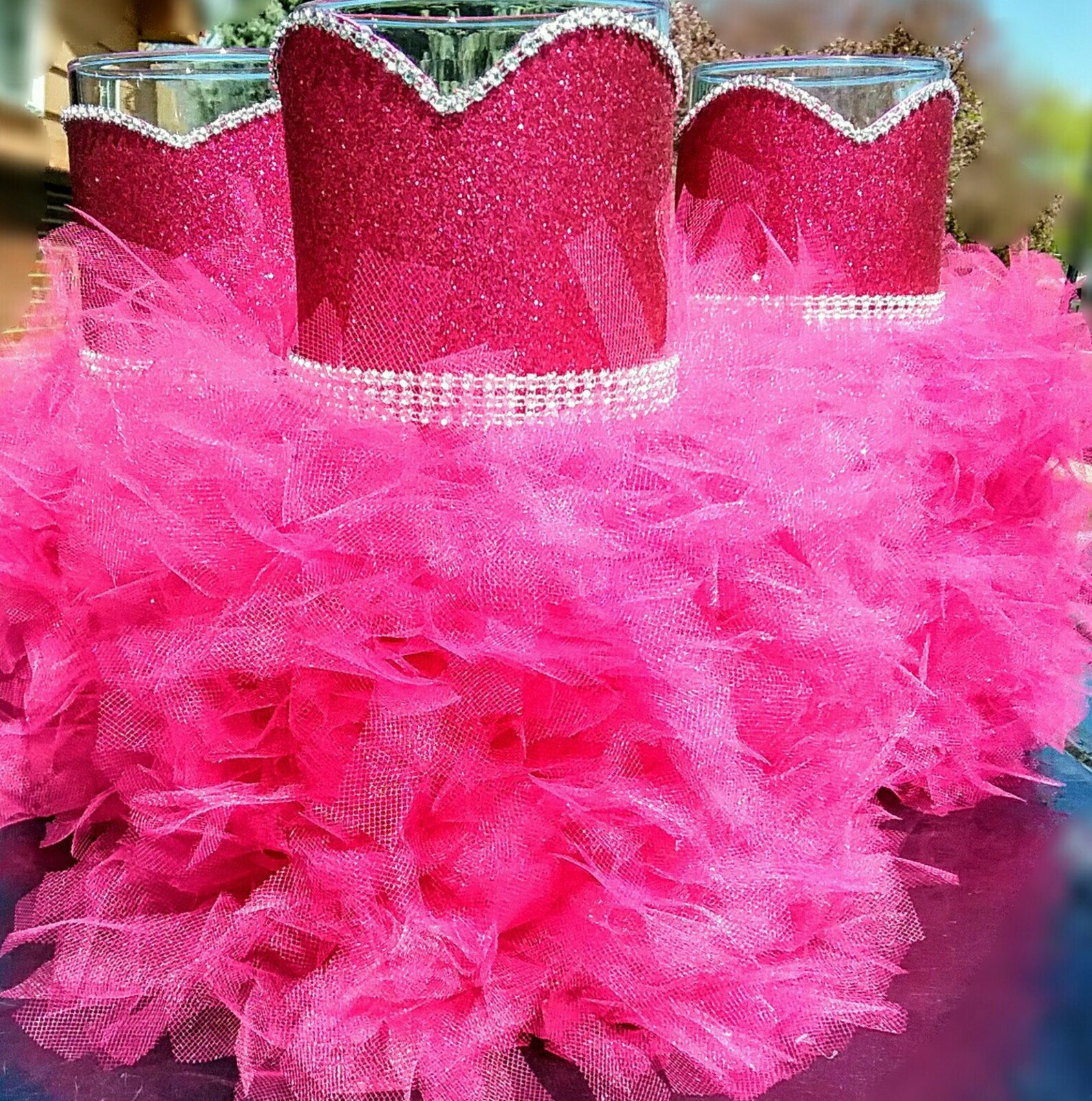 Hot Pink Centerpiece Beautiful Hot Pink Vase Hot Pink - Etsy