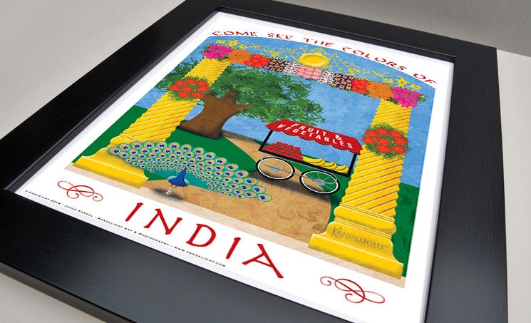 India Vintage Style Travel Poster - Etsy
