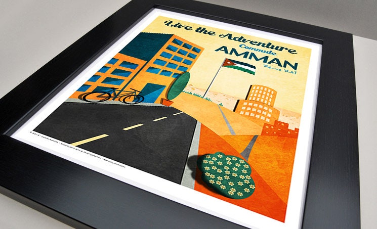 Amman, Jordan Vintage Style Travel Poster - Etsy