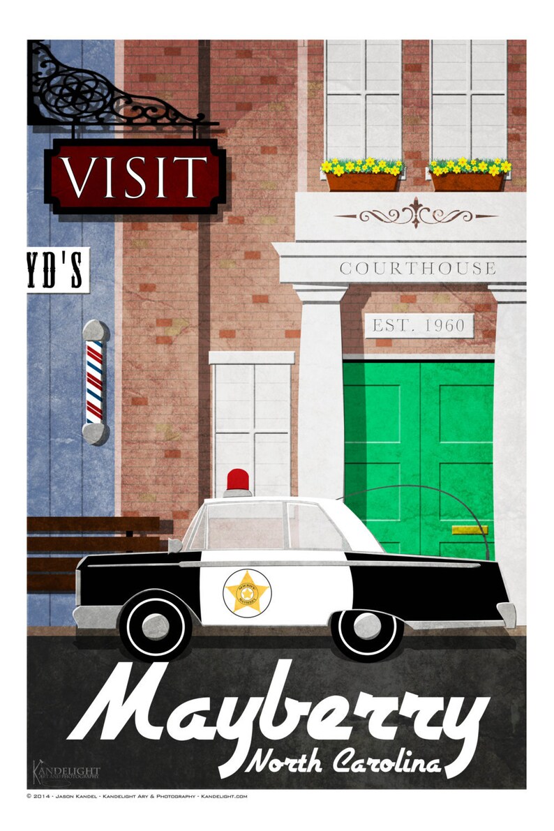 Mayberry Vintage Style Travel Poster - Etsy