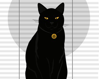 Modern cat art | Etsy