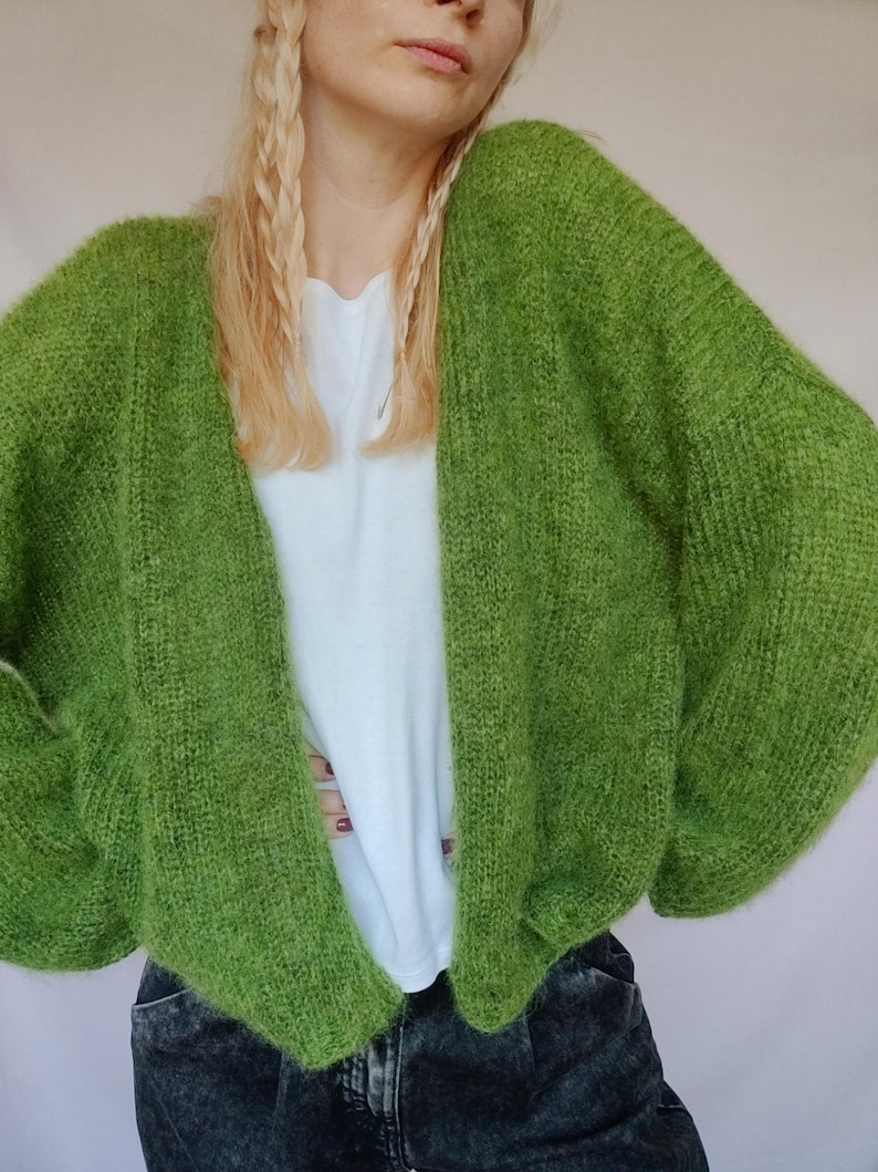 Hand-knitted Alpaca Cardigan, Soft and Fluffy, With an Open Front - Etsy
