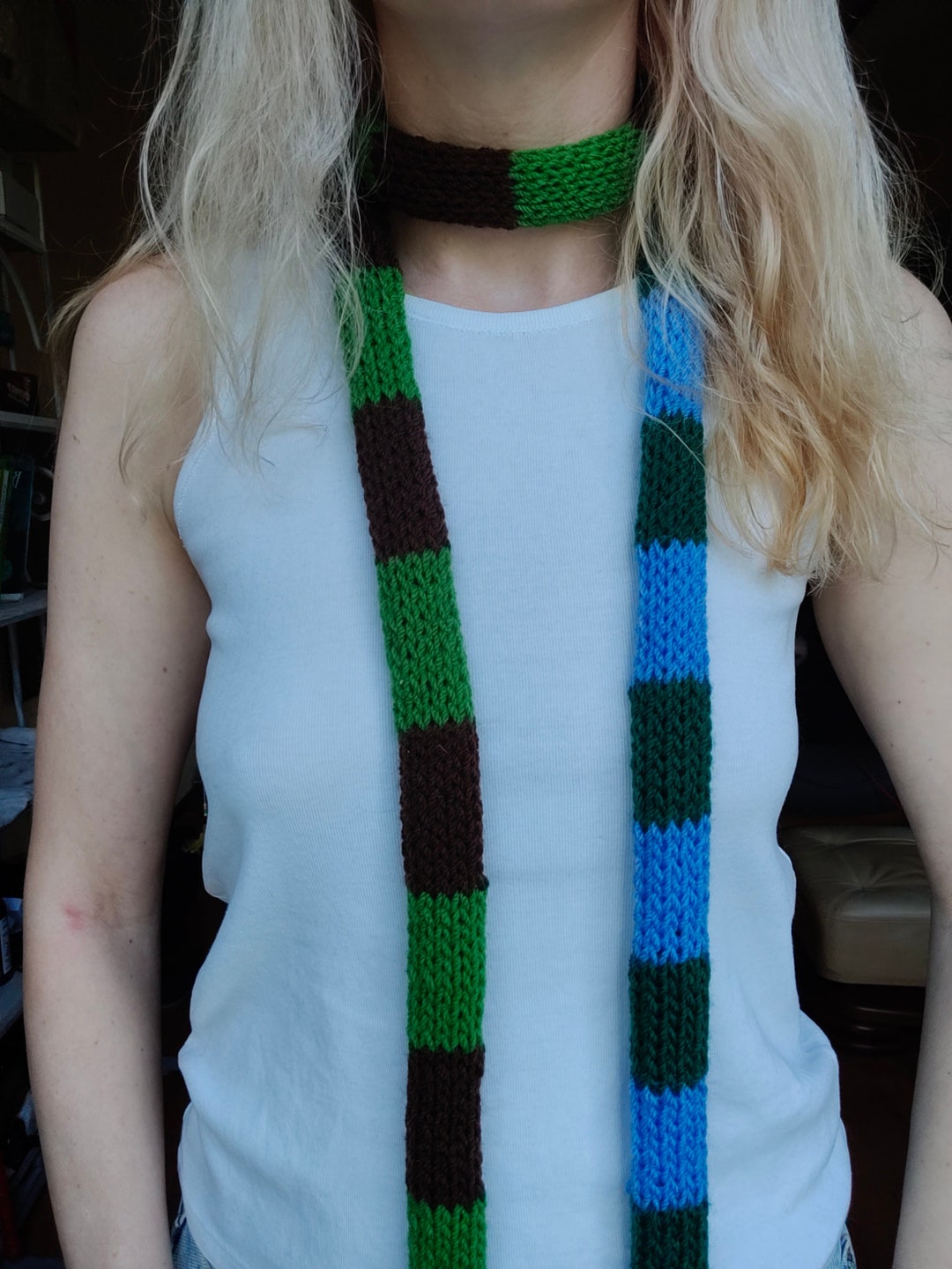 Вязаный шарф Y2K, Толстый длинный шарф, Узкий вязаный шарф, Тонкий шарф ...