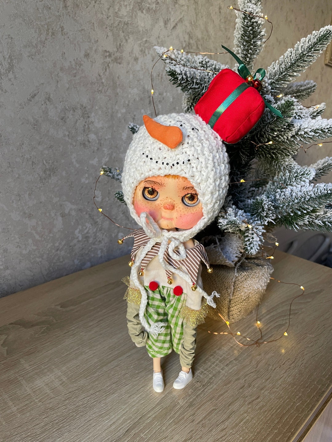 Snowman Blythe Costume Crochet Christmas Hat for Blythe - Etsy