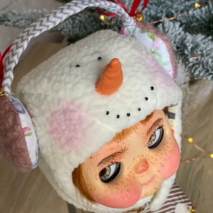 Snowman Blythe Hat, Christmas Hat for Blythe Doll, Blythe Winter Hat ...