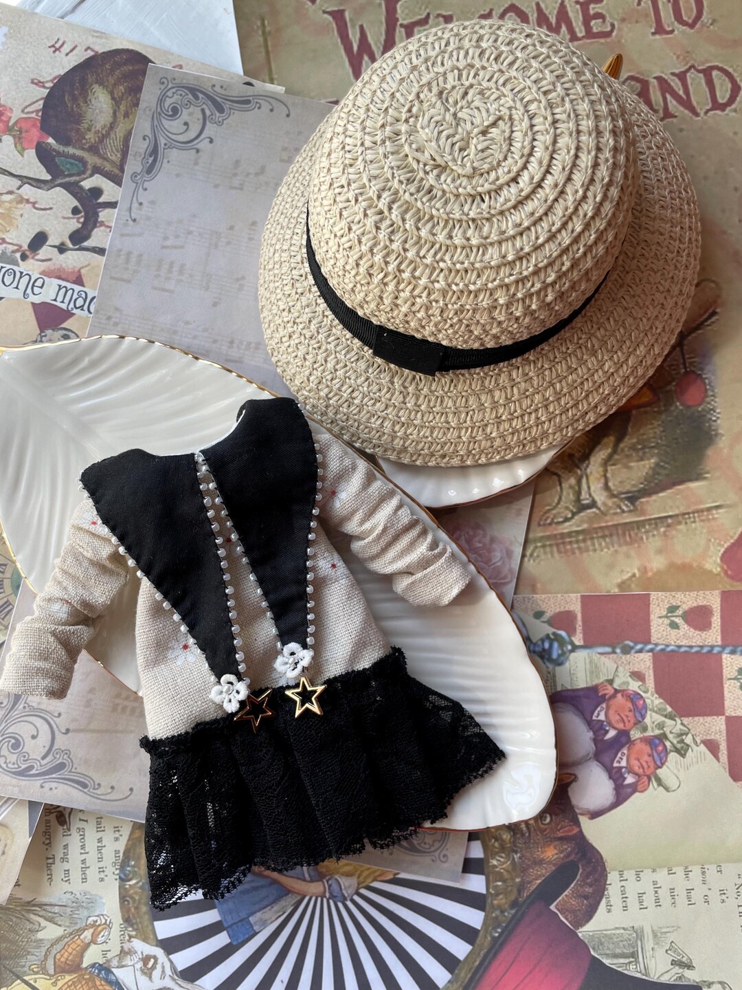 Dress for Neo Blythe Doll, Gothic Dress for Neo Blythe, Black Vintage ...