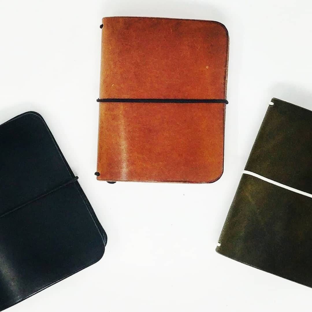 Full Grain Leather Mini Composition Notebook Cover With 2 Notebooks - Etsy