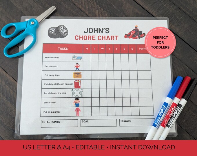 Editable Kids Daily Checklist, Kids Daily Routine Chart, Responsibility ...
