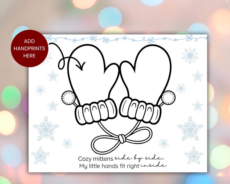 Christmas Handprint Craft, Winter Handprint Daycare Craft, DIY Holiday ...
