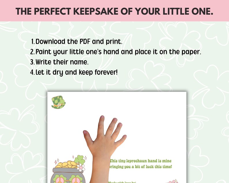 St. Patrick's Day Poem Handprint Craft, Spring Handprint Art, Toddler ...