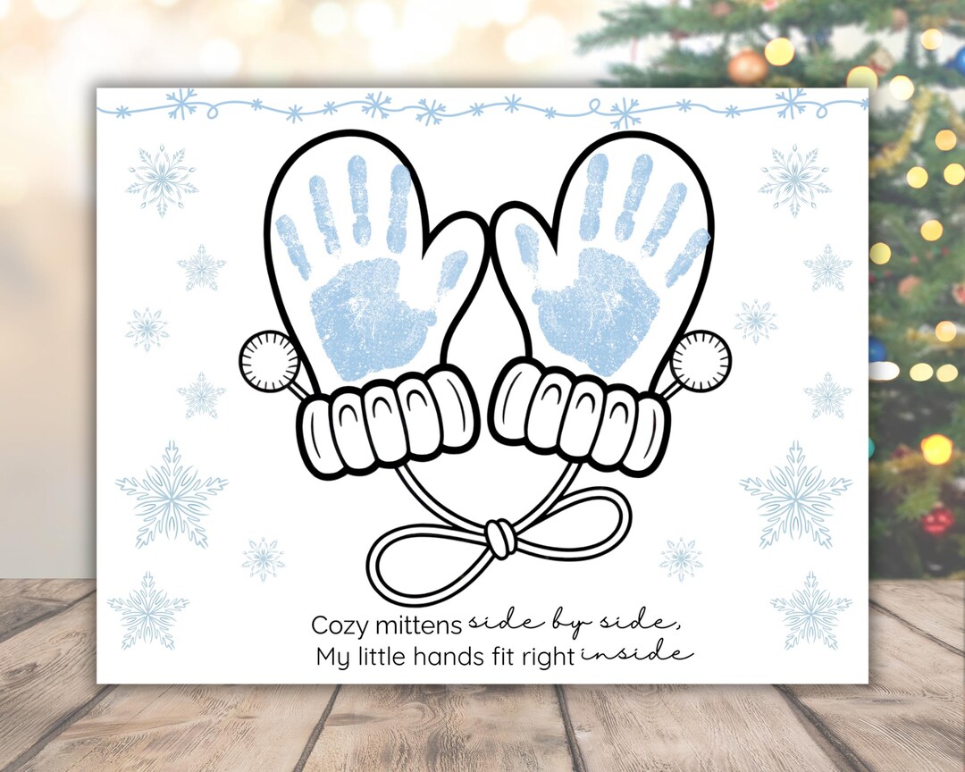 Christmas Handprint Craft, Winter Handprint Daycare Craft, DIY Holiday ...