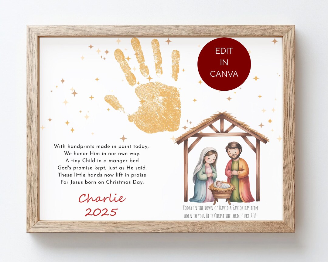 Nativity Handprint Craft Printable, Christmas Keepsake Handprint ...