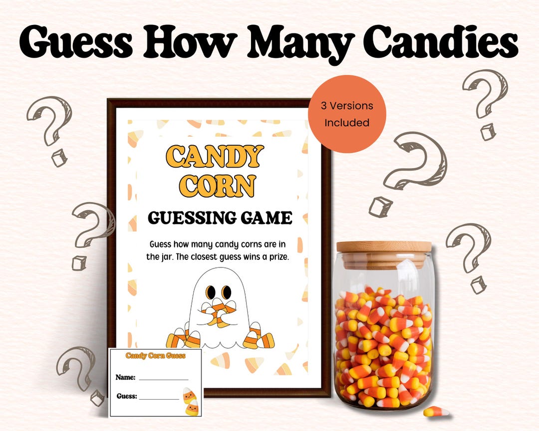 Candy Corn Guessing Game, Trunk or Treat Guessing Game Jar, Office ...