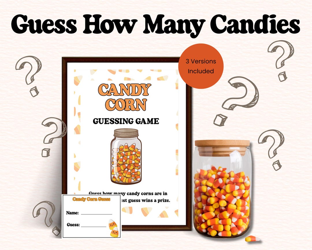 Candy Corn Guessing Game, Trunk or Treat Guessing Game Jar, Office ...