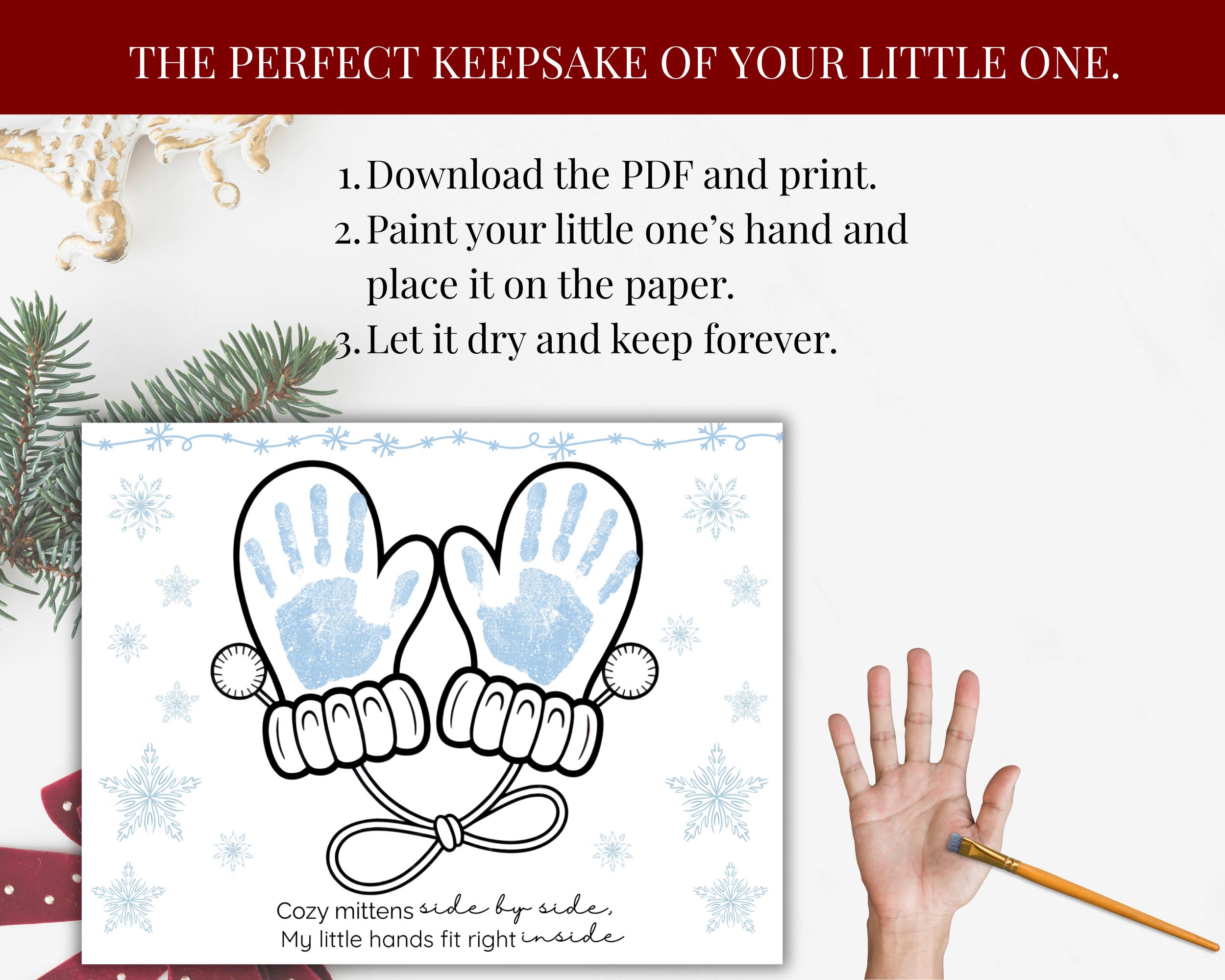 Christmas Handprint Craft, Winter Handprint Daycare Craft, DIY Holiday ...
