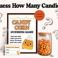 Candy Guessing Game Printable, Guess How Many Candies Sign & Cards ...