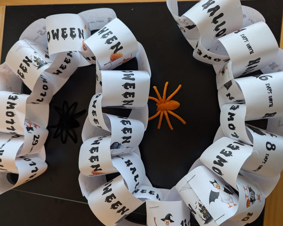 Paper Chain Goose Halloween Preschool Countdown, Kids Countdown Paper ...